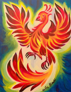 Wacky Wednesday - Phoenix - Brushes N' Vino Virtual Paint Party